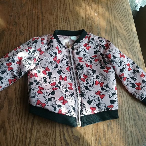 Disney | Jackets & Coats | Disney Collection Minnie Mouse Pink Bomber ...